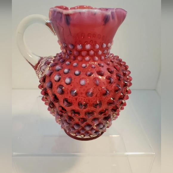 Fenton | Accents | Vintage Fenton Cranberry Opalescent Hobnail Pitcher ...
